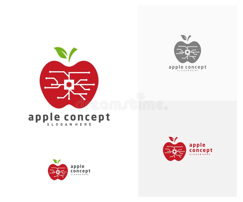 Tech Apple Logo Design Concept. Fast Apple Creative Technology Logo ...