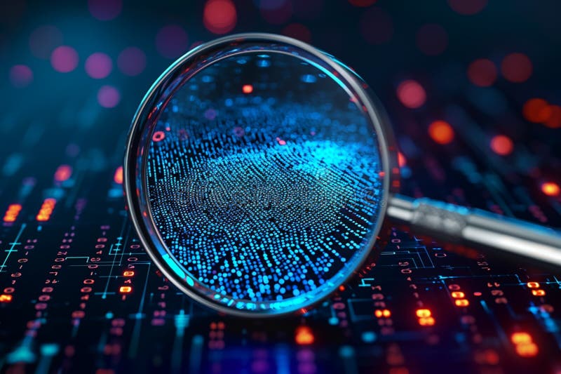 Fingerprint Magnifying Glass Binary Code Security Stock Illustrations – 73 Fingerprint ...