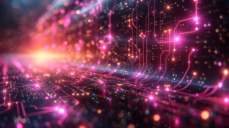 Tech Backdrop with Digital Lines Circuits, Futuristic Design for ...