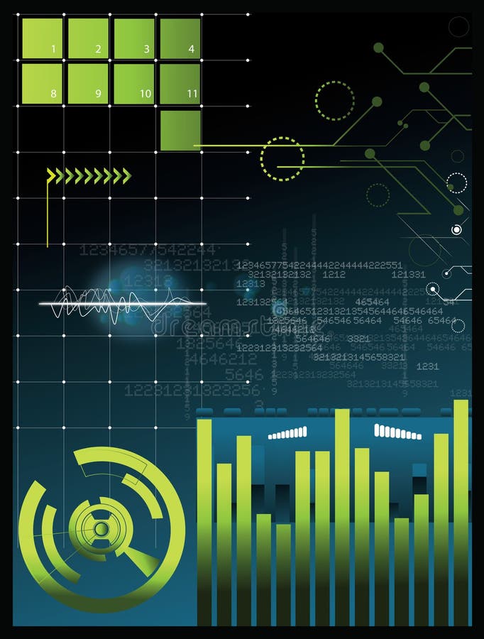 Tech background stock vector. Illustration of futuristic - 8080874