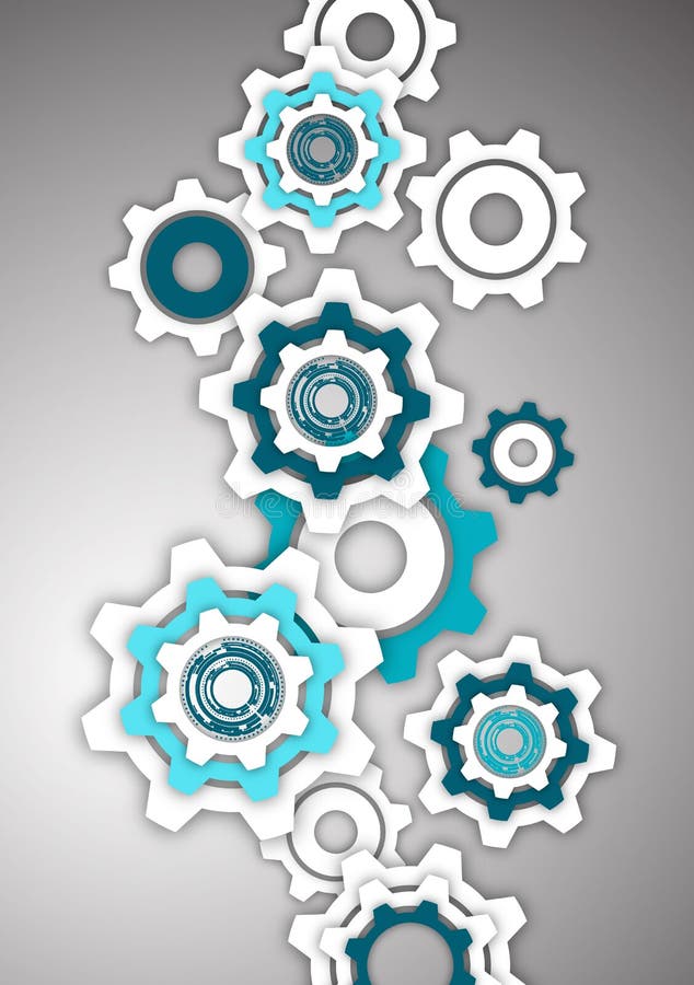 Tech Background with Colored Gears, Modern Cover Template. Place for ...