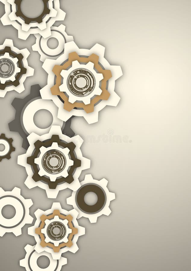Tech Background with Colored Gears, Modern Cover Template. Place for ...