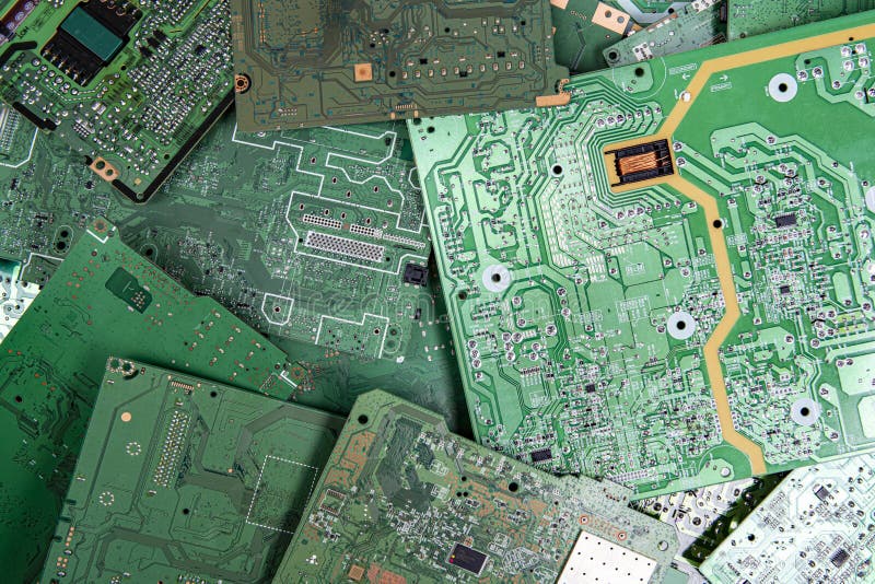 Tech Background. Computer Motherboard with Electrons. Computer Circuit ...