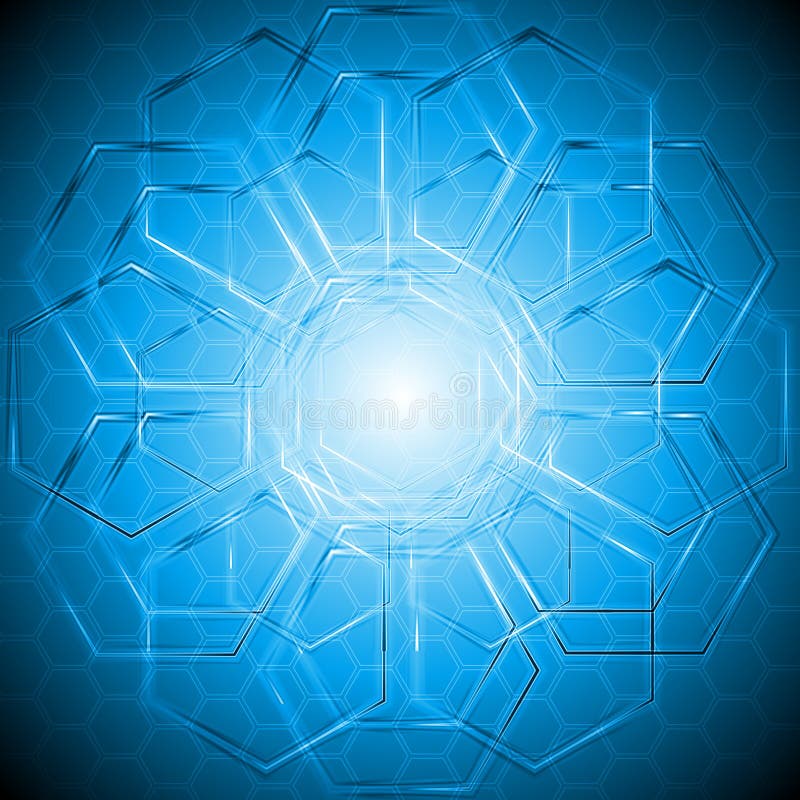 Tech Background with Hexagon Texture Stock Vector - Illustration of ...