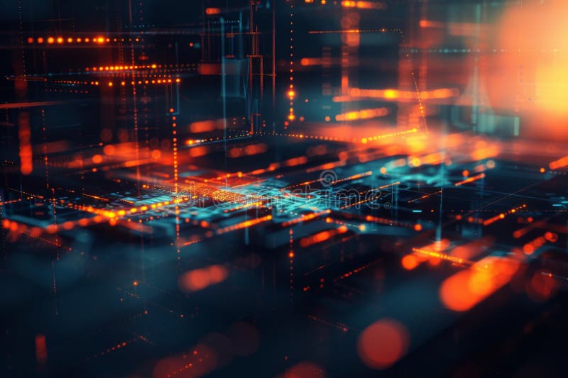 Tech Background, in the Style of Digital-futuristic with Geomatric ...