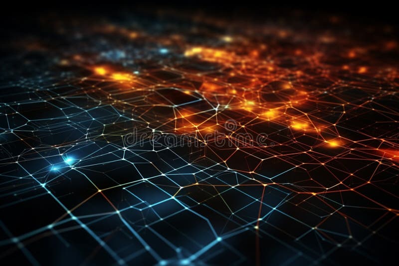 Wire Mesh in Futuristic Digital Art Style on a Tech Background Stock ...