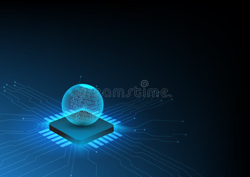 Tech ball on circuit stock vector. Illustration of cyberspace - 283149179