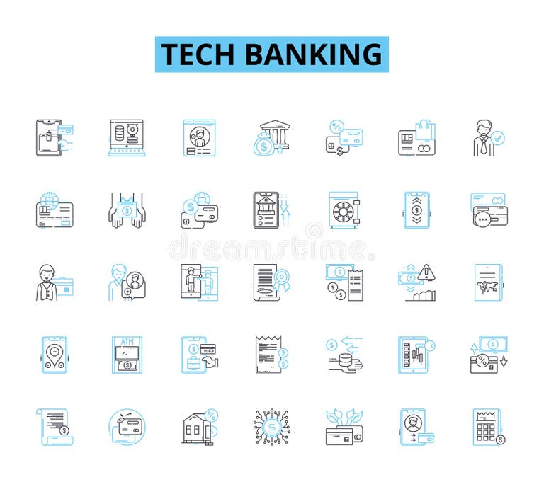 Tech Banking Linear Icons Stock Illustrations – 30 Tech Banking Linear ...