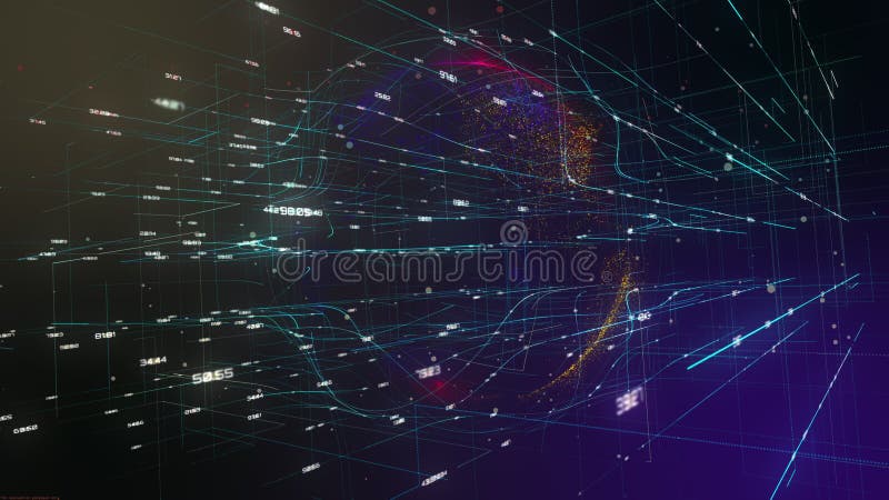 Tech Big Data And Digital Transformation Of Numbers Code Or Global Networking Information And