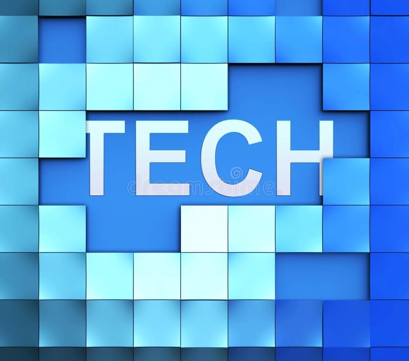 Tech Blocks Showing Technology Data and Computing Stock Illustration ...