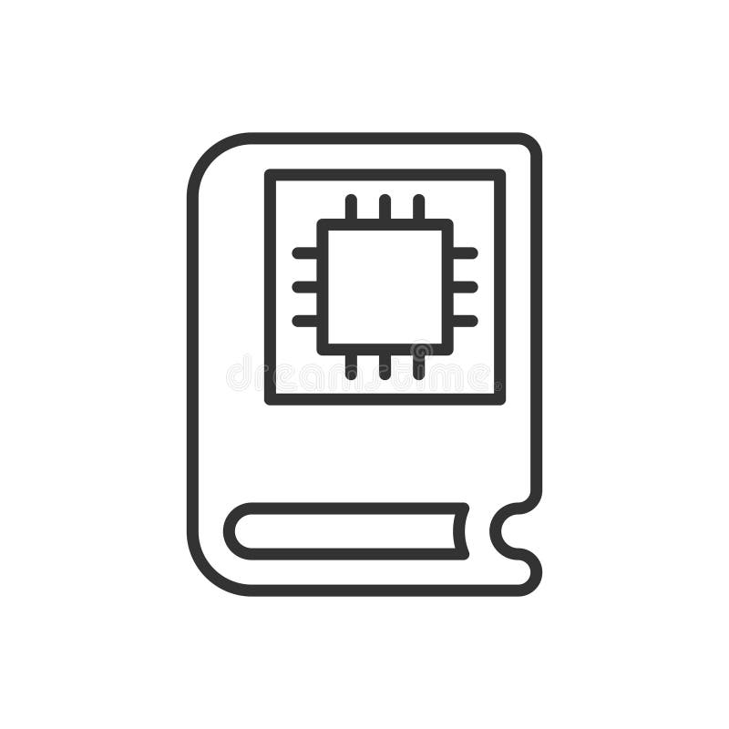 Tech Book Icon with Circuit Board Icon Stock Illustration ...