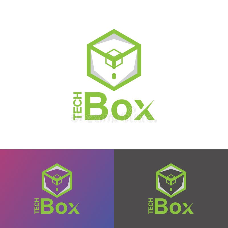Tech Box Logo Design Template-Cube Box Hexagon Technology. Stock Vector ...