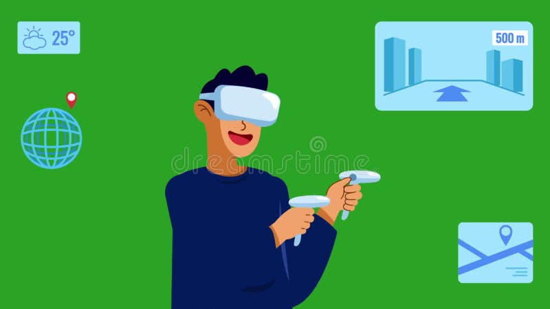 Tech Boy Exploring Augmented Reality Stock Footage - Video of virtual ...