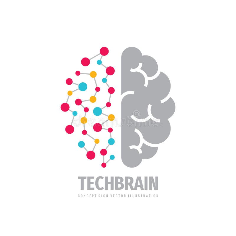 Tech Brain Logo Design. Future Technology Concept Sign. Creative Idea ...