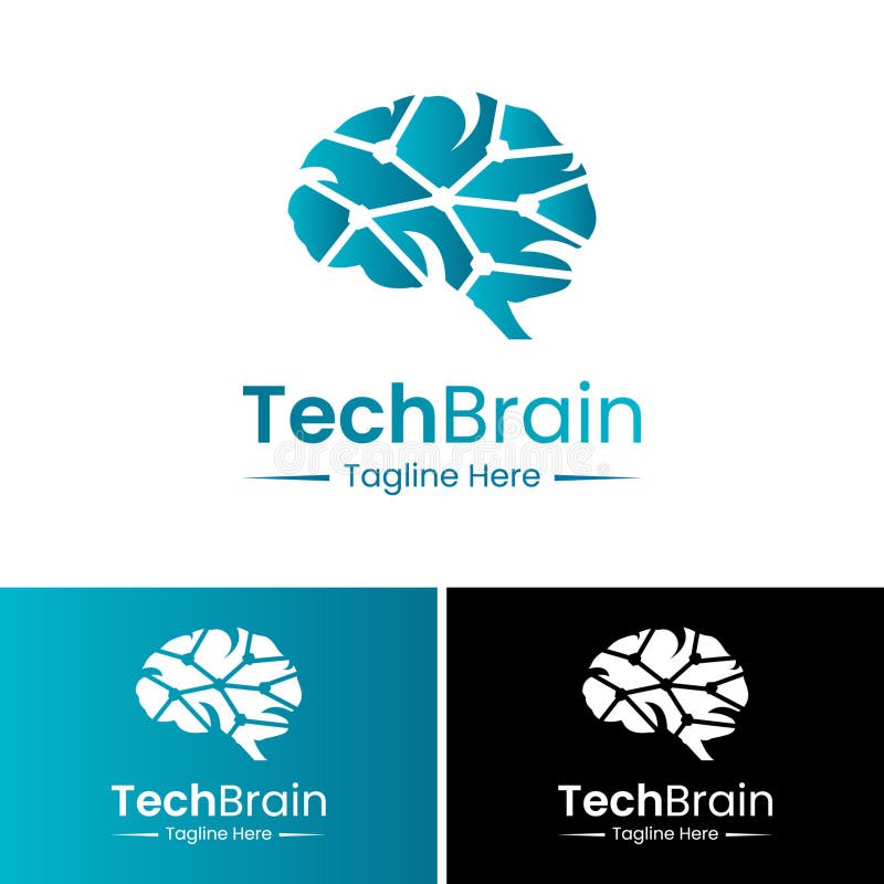 Tech Brain Logo Design. stock vector. Illustration of cyberspace ...