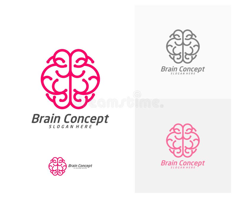 Tech Brain Logo Design Vector Template. Think Idea Concept Stock Vector ...