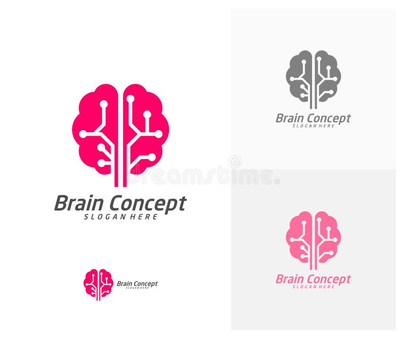 Tech Brain Logo Design Vector Template. Think Idea Concept Stock Vector ...