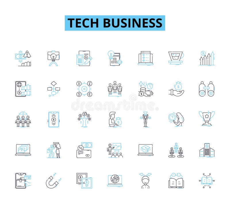 Tech Business Linear Icons Set. Innovation, Disruption, Start-up ...