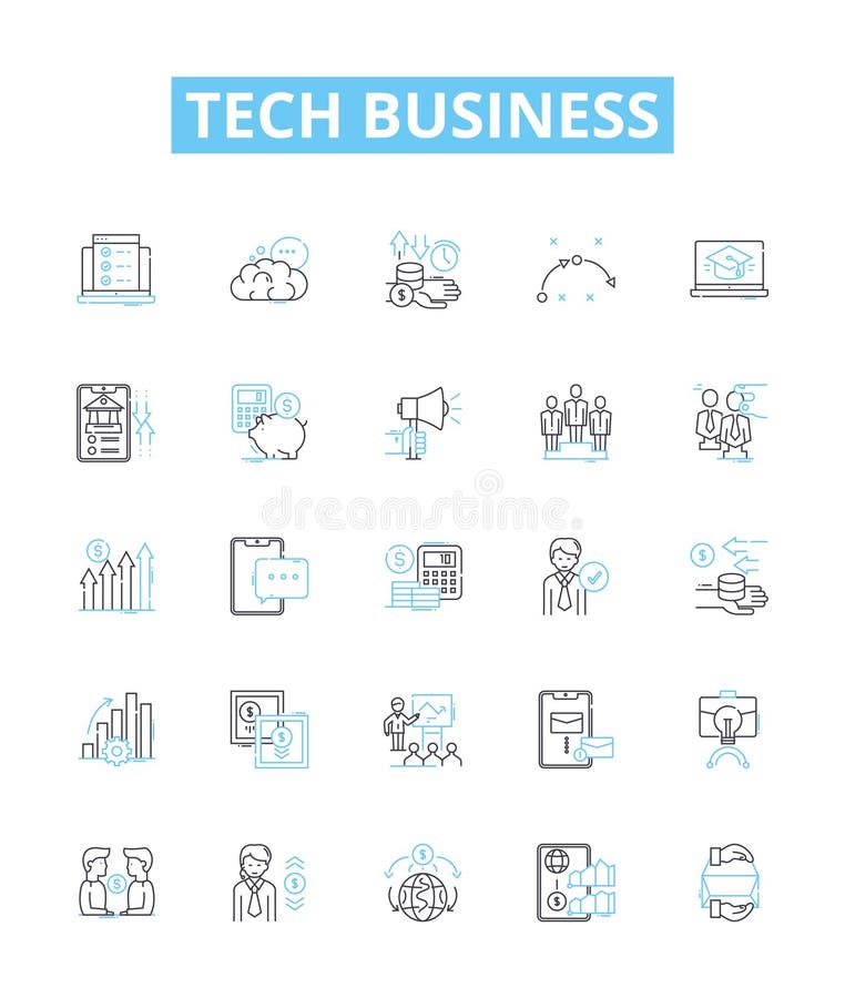 Tech Business Vector Line Icons Set. Tech, Business, Software ... Tech Business Vector Line Icons Set. Tech, Business, Software ...