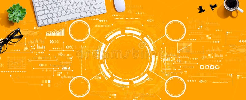 Tech Circle with a Computer Keyboard Stock Image - Image of display ...