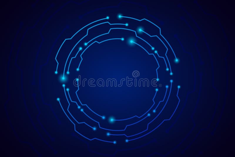 Tech Circle Frame Background. Hud Digital Game Round Frame. Stock ...