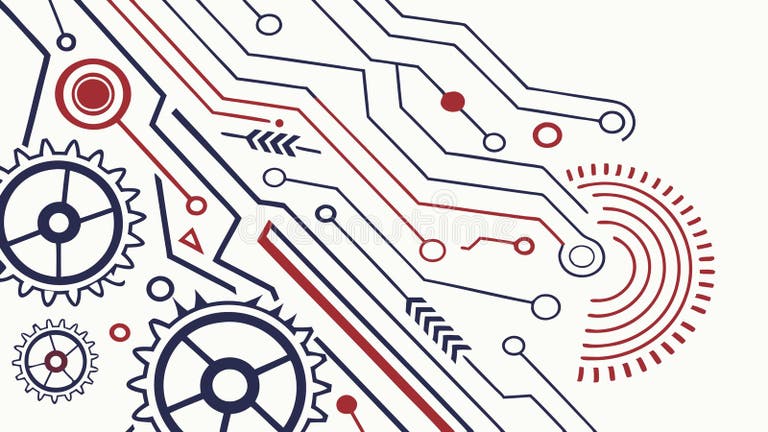 Tech Circuit Board Gears Industrial Engineering Design, Vector Design ...