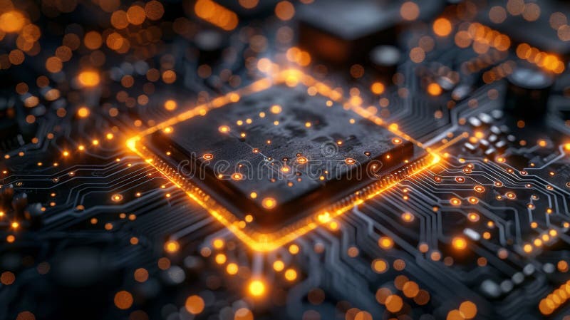 Tech Circuit Design, Abstract Tech Background with Glowing Lines and ...