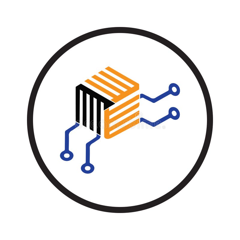 Tech circuit icon stock vector. Illustration of system - 264880951