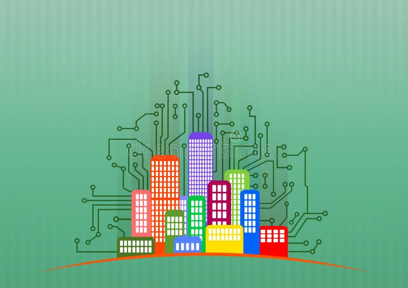 Tech city electronic stock vector. Illustration of electroni - 67979791