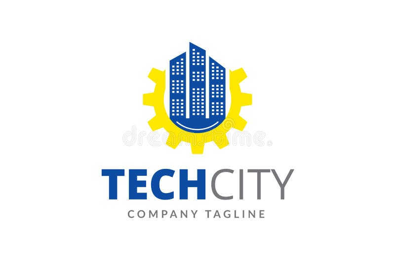 Tech City Logo Design Template Vector Stock Vector - Illustration of ...