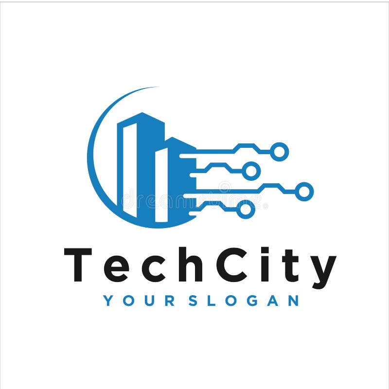 Tech City Logo Vector Design Graphic Template Stock Vector ...