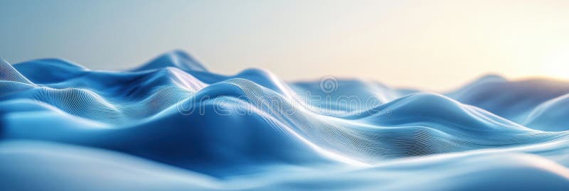 Tech Concept Depicted in Futuristic Digital Landscape with Flowing Wave ...