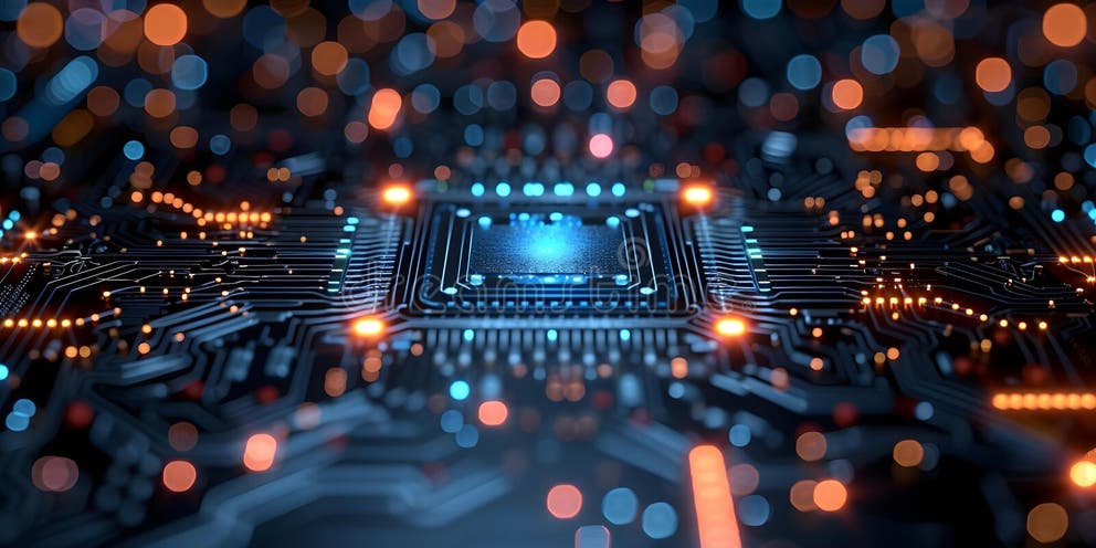 Tech Concept Photo with Circuit Board Backdrop: Ideal for Computer and ...