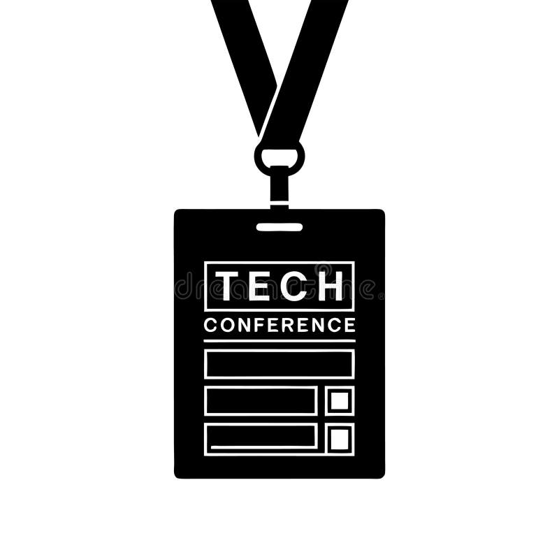Tech Conference Badge Vector Illustration for Event and Networking ...