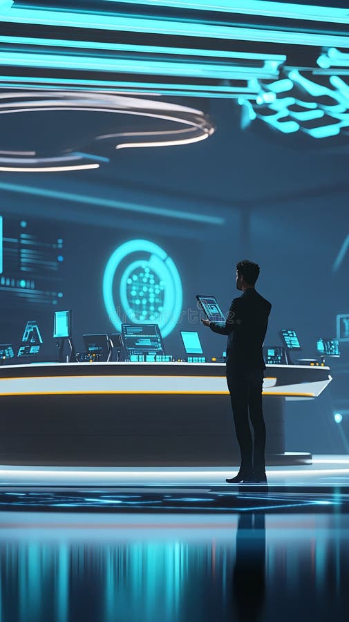 Tech Conference Booth Showcasing AI-driven Solutions with Engaging ...