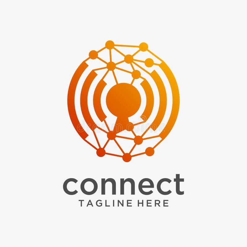 Tech connect logo design stock vector. Illustration of line - 236928373