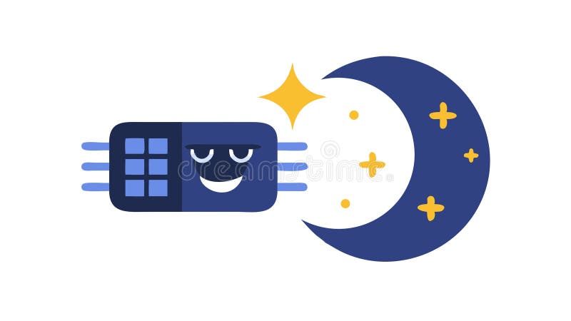 Tech and Cosmos Icon, Nocturnal Innovation, Vector Design Generative AI ...