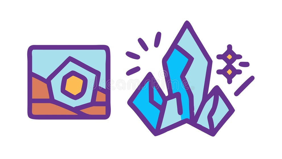 Tech Crystals Icon, Precious Materials in Electronics, Vector Design ...