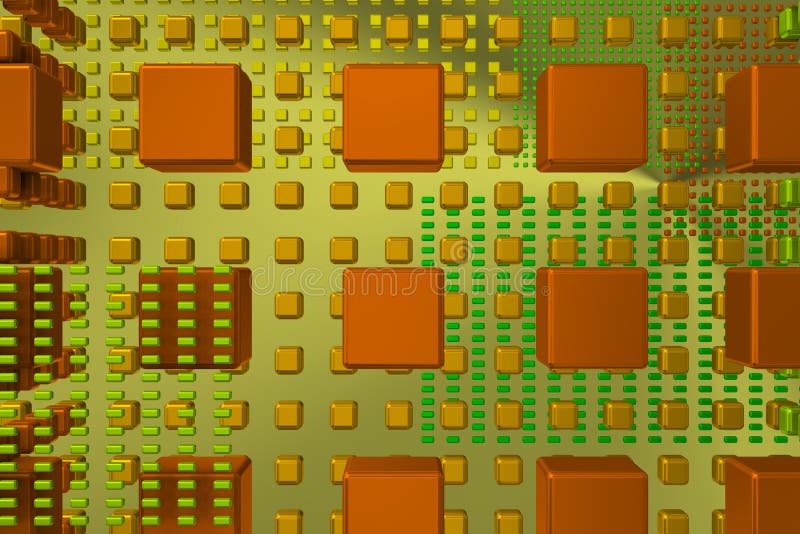 Tech Cubes in Background Scene. Stock Illustration - Illustration of ...