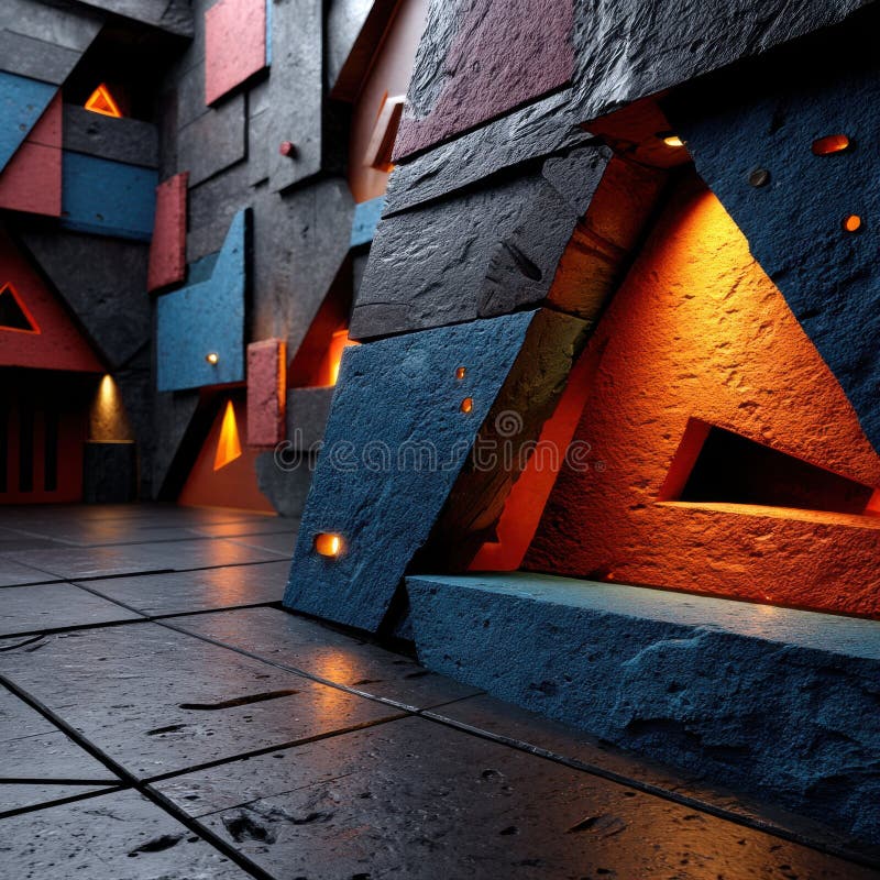 Tech Cubist Texture Series stock illustration. Illustration of ultramarine - 376691577