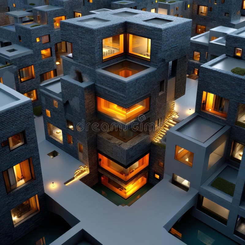 Tech Cubist Texture Series stock illustration. Illustration of ...