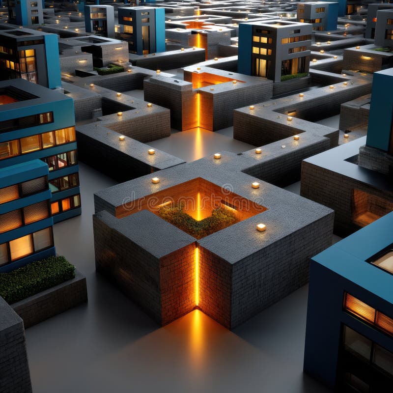 Tech Cubist Texture Series Stock Illustrations – 13 Tech Cubist Texture ...