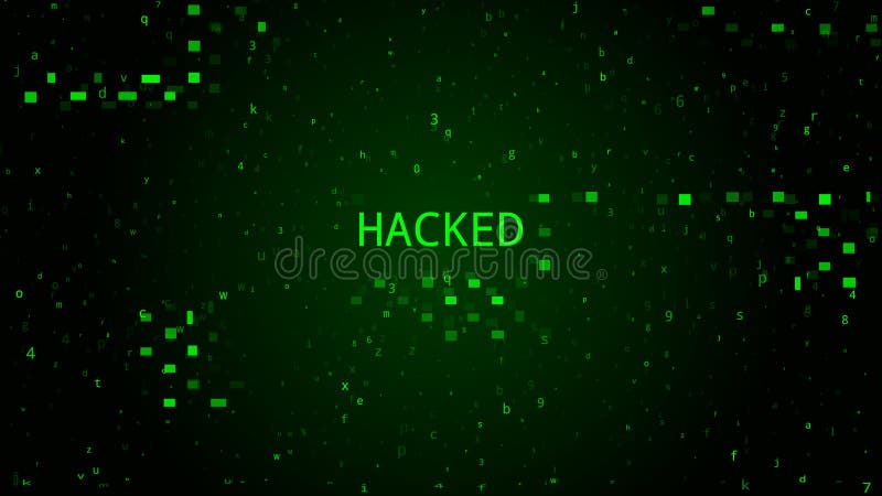 Technology Dark Green Background. Cyber Attack Matrix or Hacking Stock ...