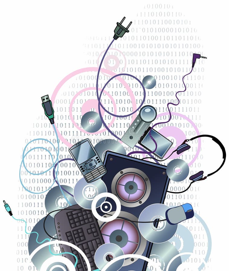 Tech Design stock vector. Illustration of multimedia, headphones - 2434216