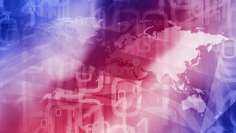 Tech Design Binary Code Animation With Data Transfer And Information Technology In A World Map