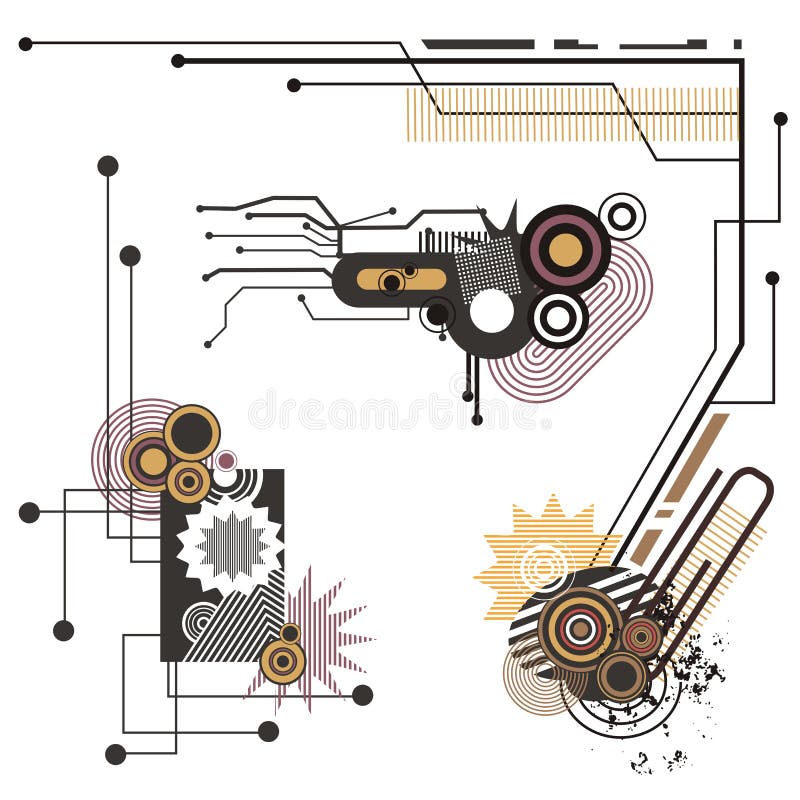 Tech Design Elements Series Stock Illustration - Illustration of ...