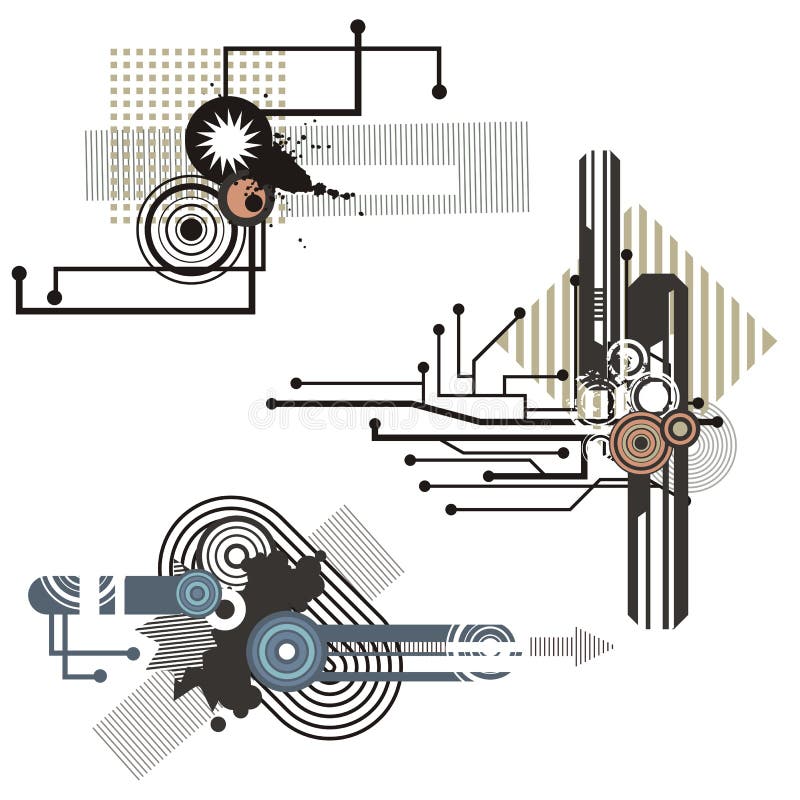 Tech Design Elements Series Stock Illustration - Illustration of ...