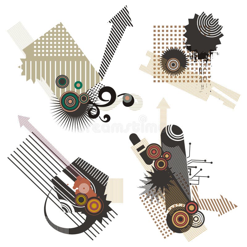 Tech Design Elements Series Stock Illustration - Illustration of ...