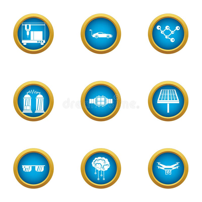 Tech Dev Icons Set, Flat Style Stock Vector - Illustration of gaming ...
