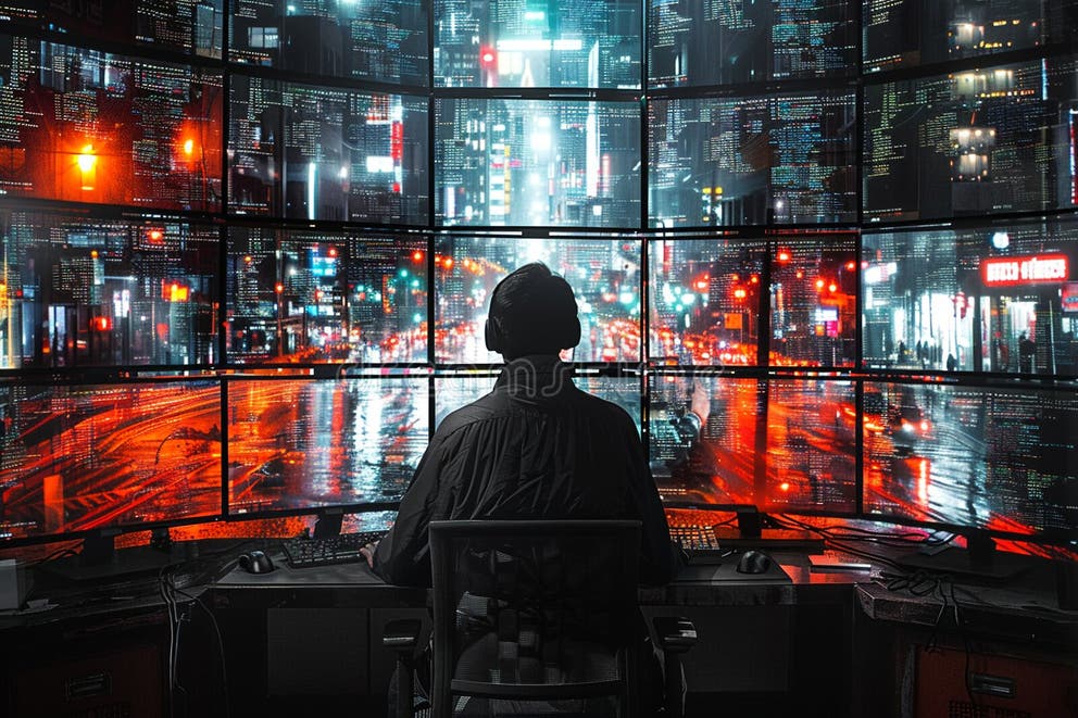 Tech Developer Coding on Multiple Monitors Stock Image - Image of efficiency, calibration: 314407997